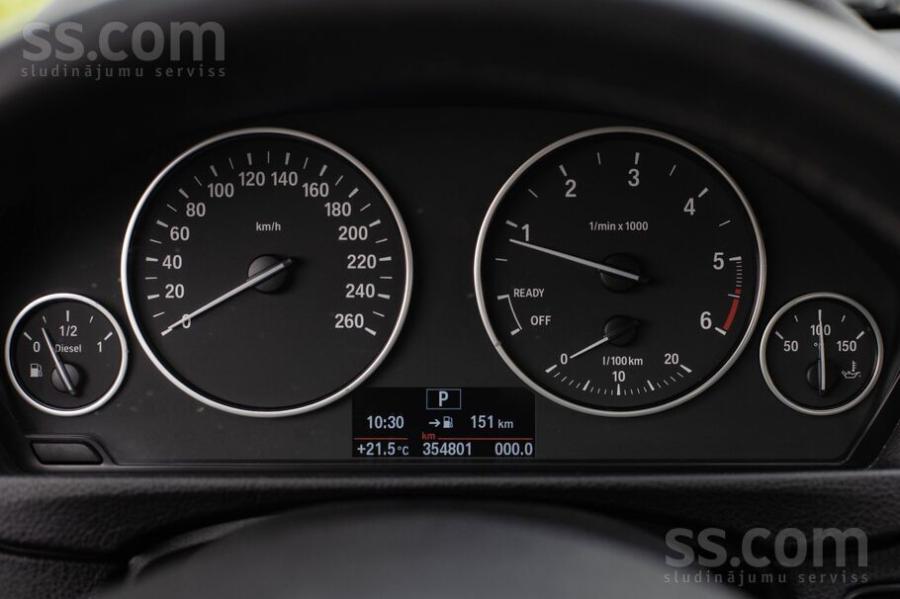 Black BMW 316 2013 in Riga, with an engine capacity of 2.00 L and mileage of 355 thousand km for 8590 €, photo 17 on AUTOMOTO.COM.LV