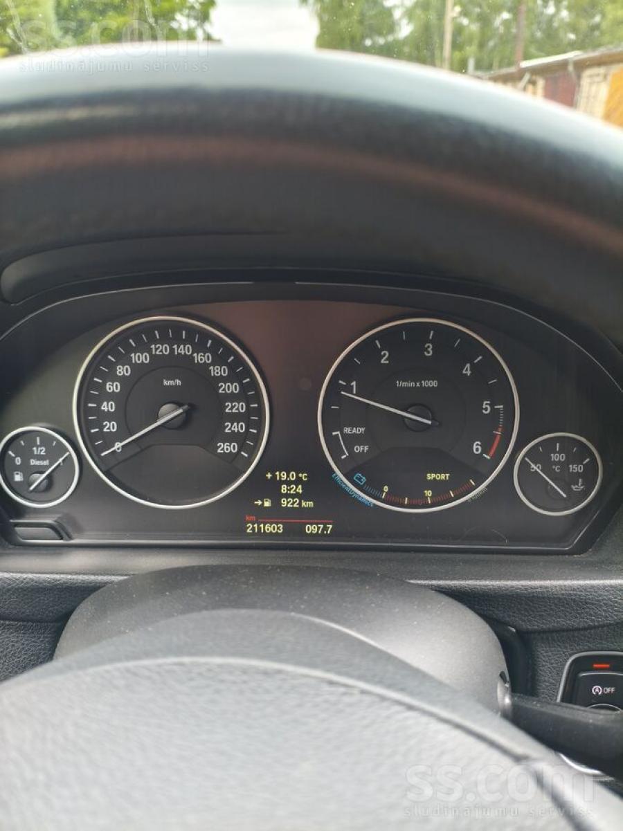 Black BMW 316 2013 in Dobele, with an engine capacity of 2.00 L and mileage of 210 thousand km for 7150 €, photo 6 on AUTOMOTO.COM.LV