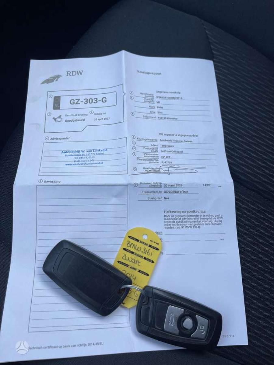 Черный БМВ 316 2014 в Каунас, объемом двигателя 1.60 л и пробегом 154 тыс. км за 6950 €, фото 25 на AUTOMOTO.COM.LV
