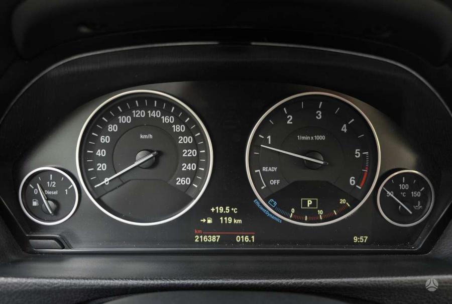 Black BMW 316 2017 in Panevezys, with an engine capacity of 2.00 L and mileage of 216 thousand km for 9499 €, photo 21 on AUTOMOTO.COM.LV