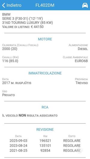 Melns BMW 316 2017 Panevēža, ar dzinēja tilpumu 2.00 L un nobraukumu 216 tūkst. km par 8999 €, foto 34 vietnē AUTOMOTO.COM.LV