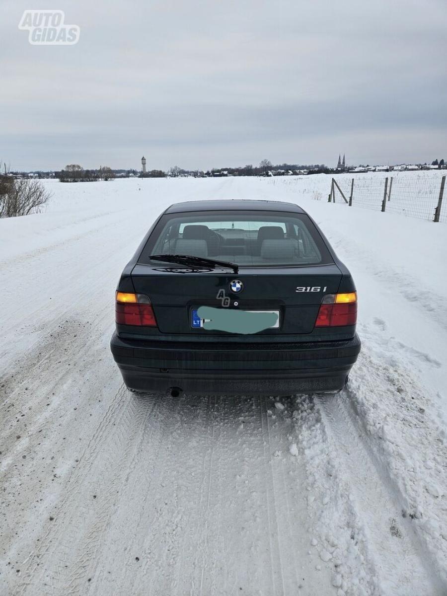 Green BMW 316 1995 in Silute, with an engine capacity of 1.80 L and mileage of 272 thousand km for 1399 €, photo 7 on AUTOMOTO.COM.LV
