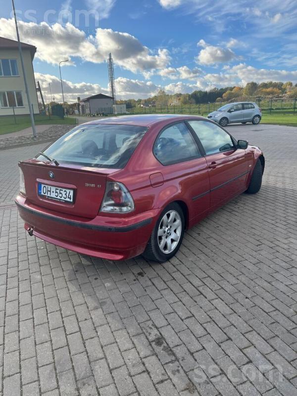Sarkans BMW 316 2003 Valmiera, ar dzinēja tilpumu 1.80 L un nobraukumu 141 tūkst. km par 1999 €, foto 3 vietnē AUTOMOTO.COM.LV