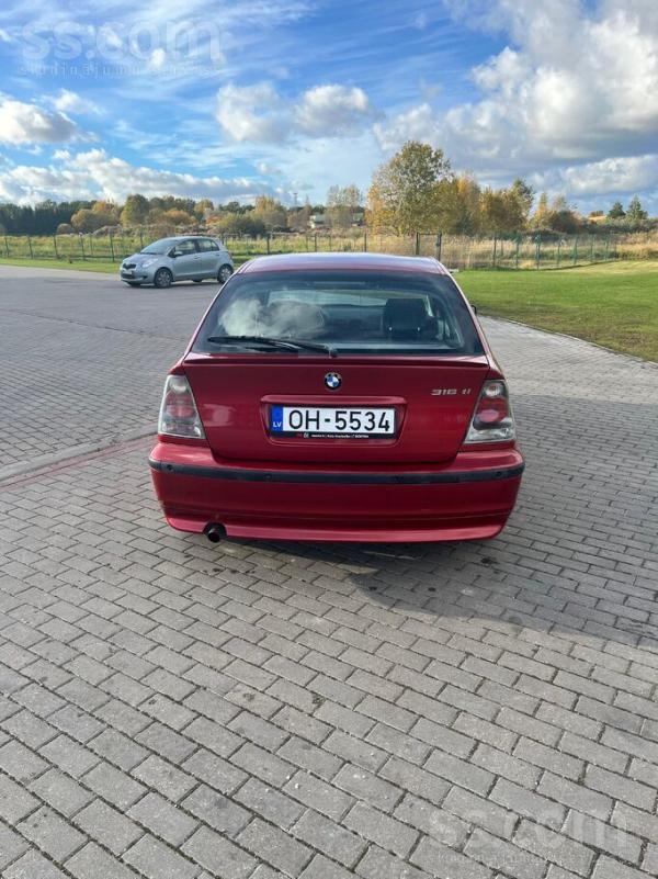 Sarkans BMW 316 2003 Valmiera, ar dzinēja tilpumu 1.80 L un nobraukumu 141 tūkst. km par 1999 €, foto 4 vietnē AUTOMOTO.COM.LV