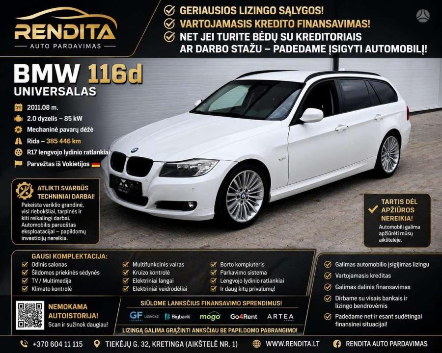 Balts BMW 316 2011 Kretinga, ar dzinēja tilpumu 2.00 L un nobraukumu 385 tūkst. km par 4399 €, foto 33 vietnē AUTOMOTO.COM.LV