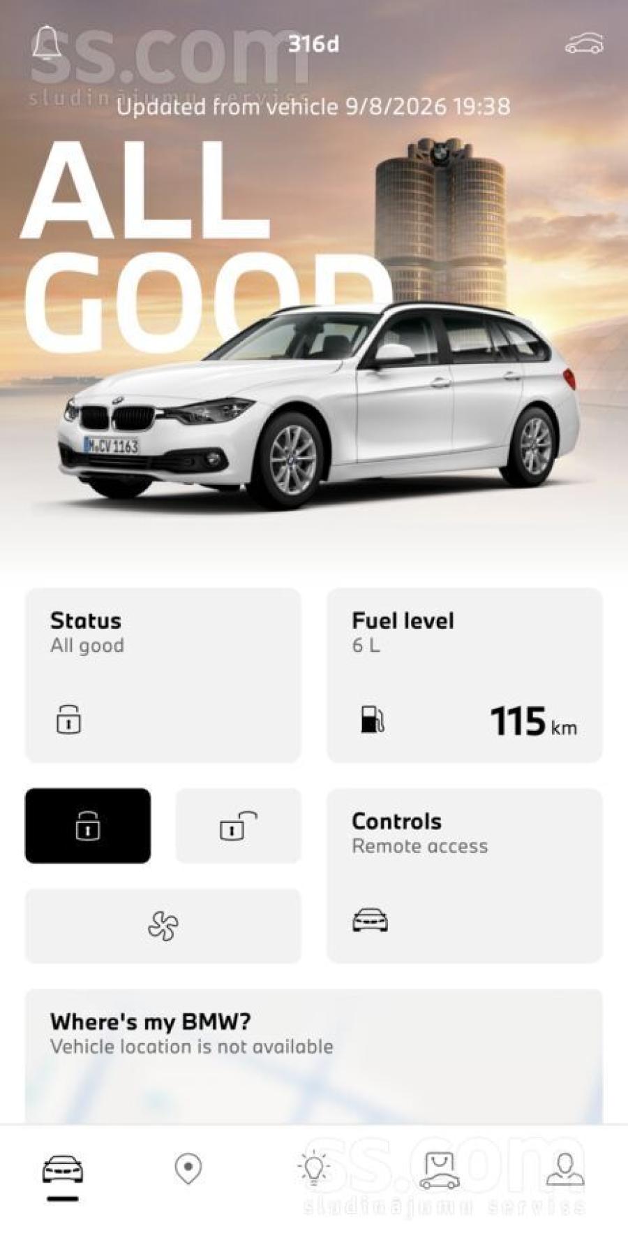 White BMW 316 2017 in Riga, with an engine capacity of 2.00 L and mileage of 307 thousand km for 8950 €, photo 11 on AUTOMOTO.COM.LV