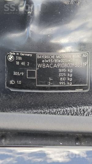 Melns BMW 318 1996 Rīga, ar dzinēja tilpumu 1.80 L un nobraukumu 293 tūkst. km par 3350 €, foto 13 vietnē AUTOMOTO.COM.LV
