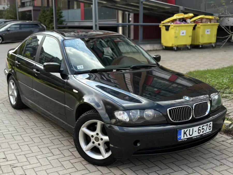 Black BMW 318 2003 in Riga, with an engine capacity of 2.00 L and mileage of 394 thousand km for 1690 €, photo 1 on AUTOMOTO.COM.LV
