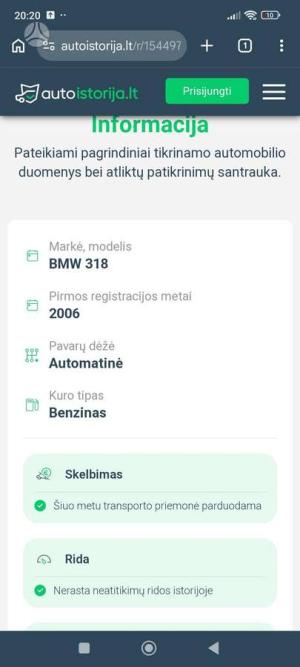 Black BMW 318 2006 in Marijampole, with an engine capacity of 2.00 L and mileage of 181 thousand km for 3799 €, photo 35 on AUTOMOTO.COM.LV
