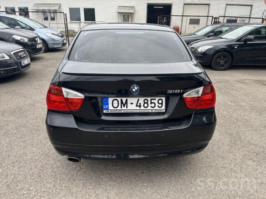 Black BMW 318 2008 in Riga, with an engine capacity of 2.00 L and mileage of 0 thousand km for 3850 €, photo 5 on AUTOMOTO.COM.LV