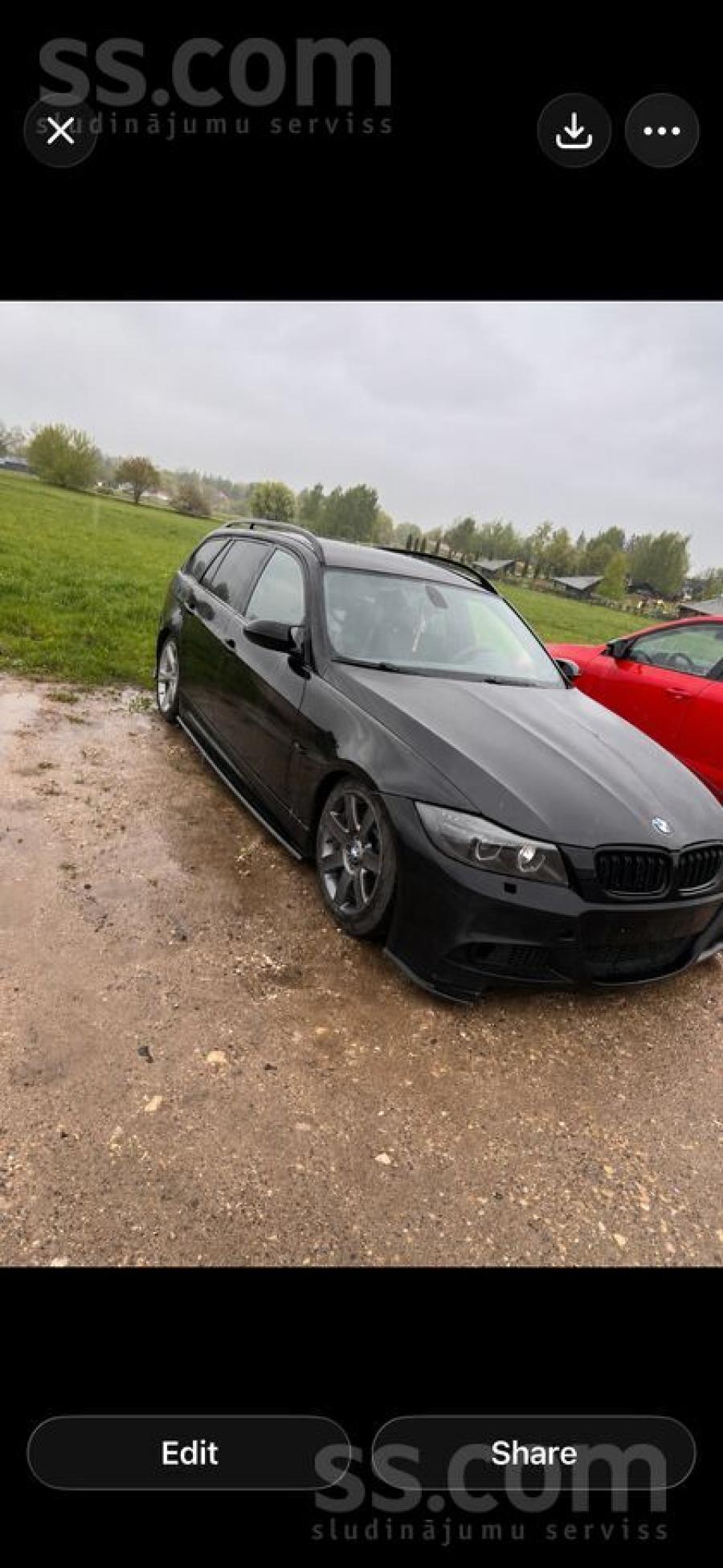 Black BMW 318 2006 in Cesis, with an engine capacity of 2.00 L and mileage of 325 thousand km for 3800 €, photo 1 on AUTOMOTO.COM.LV