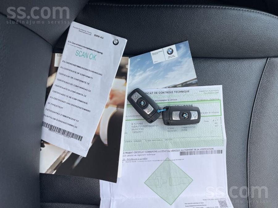 Black BMW 318 2011 in Riga, with an engine capacity of 2.00 L and mileage of 263 thousand km for 5200 €, photo 36 on AUTOMOTO.COM.LV