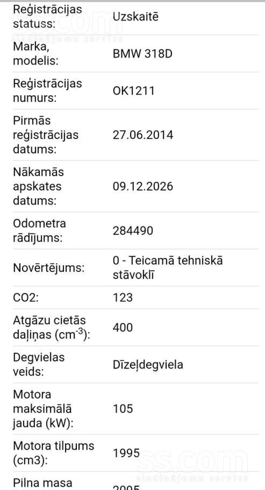 Black BMW 318 2014 in Liepaja, with an engine capacity of 2.00 L and mileage of 0 thousand km for 11500 €, photo 8 on AUTOMOTO.COM.LV