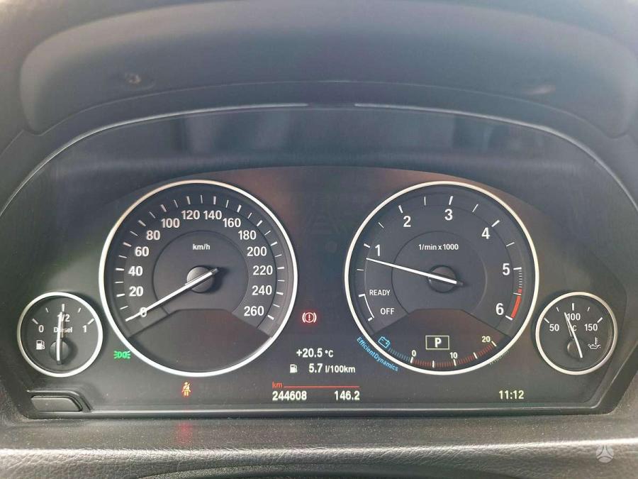 Black BMW 318 2015 in Vilnius, with an engine capacity of 2.00 L and mileage of 245 thousand km for 7800 €, photo 22 on AUTOMOTO.COM.LV