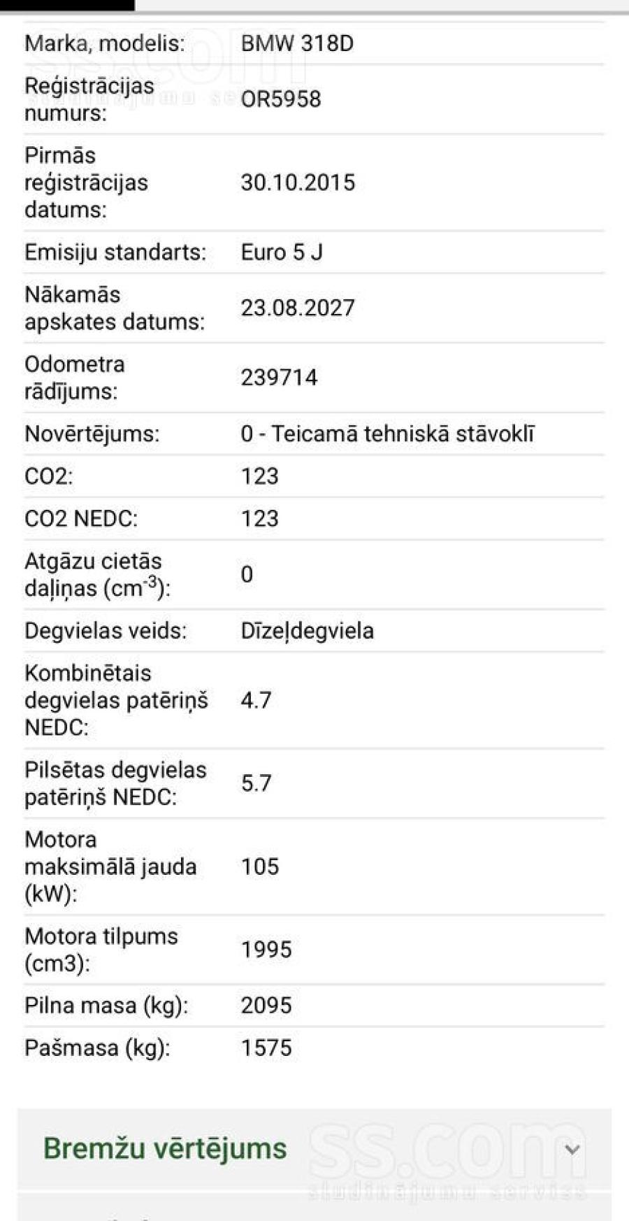 Black BMW 318 2015 in Riga, with an engine capacity of 2.00 L and mileage of 239 thousand km for 9995 €, photo 31 on AUTOMOTO.COM.LV