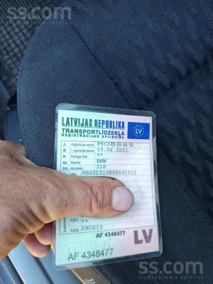Синий БМВ 318 2002 в Талси, объемом двигателя 2.00 л и пробегом 340 тыс. км за 1300 €, фото 7 на AUTOMOTO.COM.LV