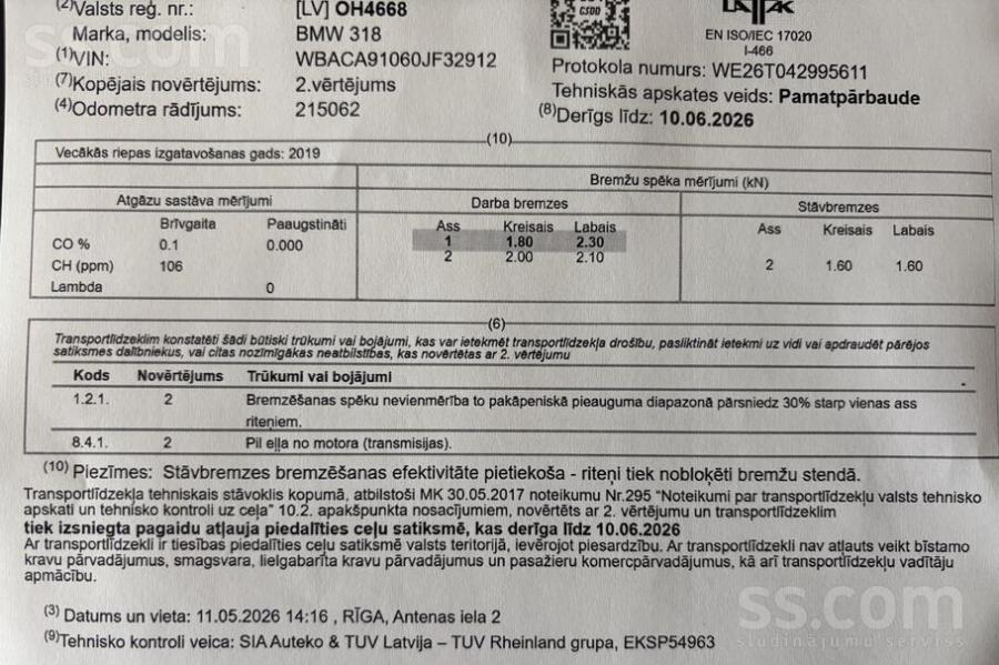 Зеленый БМВ 318 1997 в Рига, объемом двигателя 1.80 л и пробегом 215 тыс. км за 3950 €, фото 17 на AUTOMOTO.COM.LV
