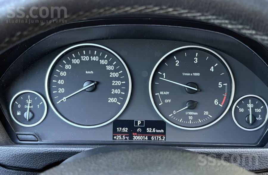 Grey BMW 318 2014 in Riga, with an engine capacity of 2.00 L and mileage of 306 thousand km for 9200 €, photo 15 on AUTOMOTO.COM.LV