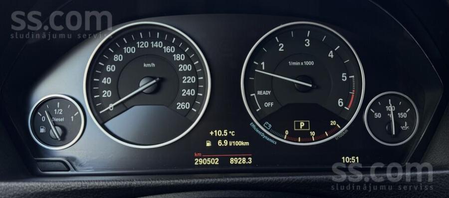 Grey BMW 318 2015 in Riga, with an engine capacity of 2.00 L and mileage of 291 thousand km for 11300 €, photo 24 on AUTOMOTO.COM.LV