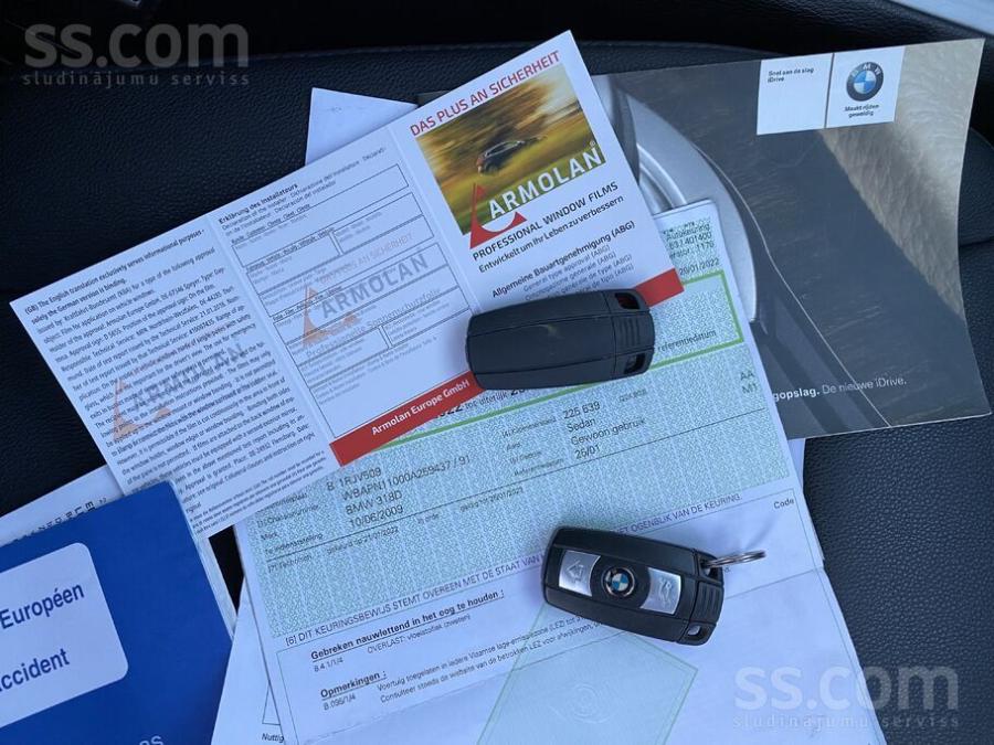 Серый БМВ 318 2009 в Рига, объемом двигателя 2.00 л и пробегом 249 тыс. км за 5550 €, фото 26 на AUTOMOTO.COM.LV