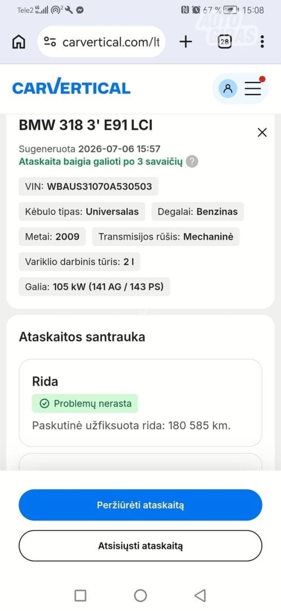 Pelēks BMW 318 2009 Klaipėda, ar dzinēja tilpumu 2.00 L un nobraukumu 185 tūkst. km par 3950 €, foto 36 vietnē AUTOMOTO.COM.LV