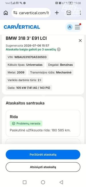 Pelēks BMW 318 2009 Klaipėda, ar dzinēja tilpumu 2.00 L un nobraukumu 185 tūkst. km par 3590 €, foto 35 vietnē AUTOMOTO.COM.LV