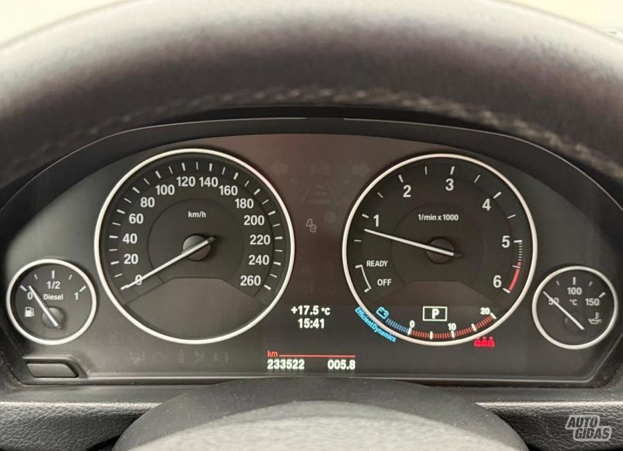 Grey BMW 318 2013 in Vilnius, with an engine capacity of 2.00 L and mileage of 238 thousand km for 8300 €, photo 16 on AUTOMOTO.COM.LV