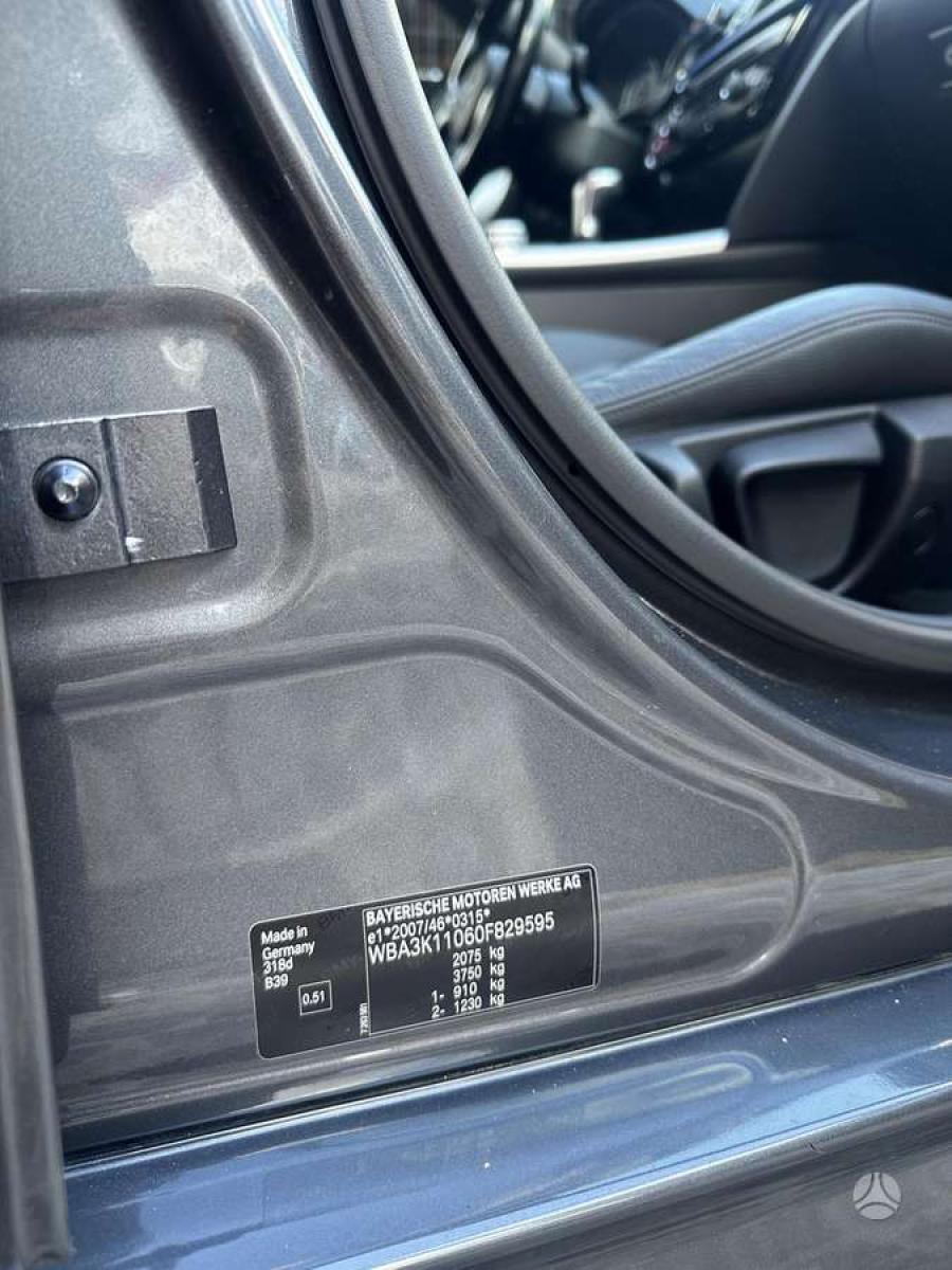 Grey BMW 318 2013 in Kaunas, with an engine capacity of 2.00 L and mileage of 313 thousand km for 8150 €, photo 21 on AUTOMOTO.COM.LV