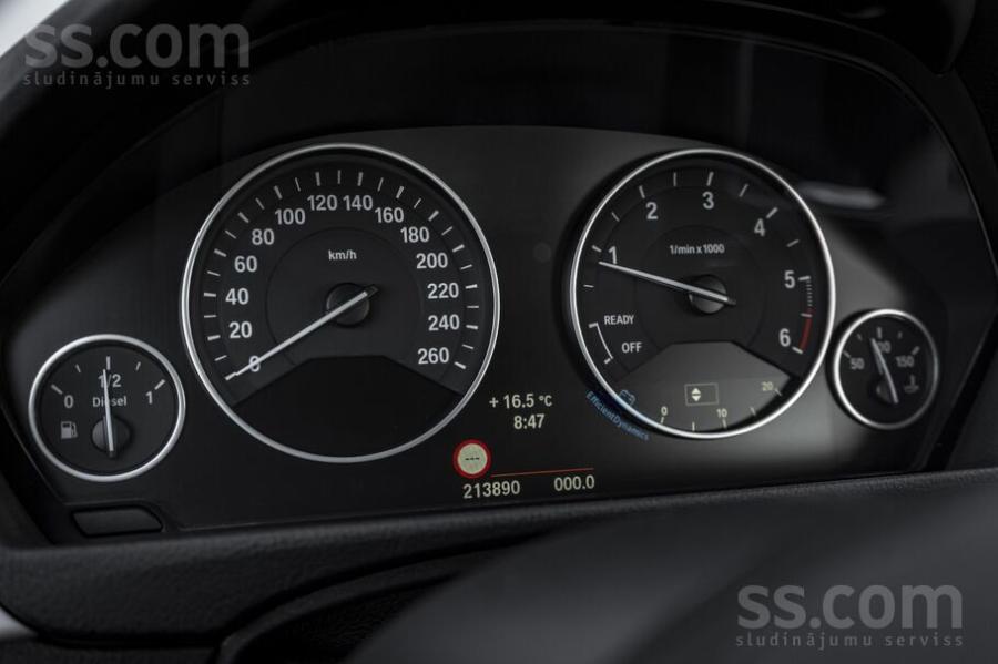 Grey BMW 318 2014 in Riga, with an engine capacity of 2.00 L and mileage of 214 thousand km for 7490 €, photo 16 on AUTOMOTO.COM.LV