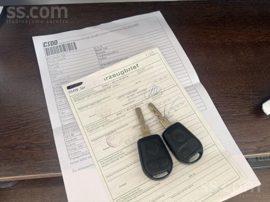 Фиолетовый БМВ 318 1996 в Рига, объемом двигателя 1.80 л и пробегом 173 тыс. км за 5700 €, фото 28 на AUTOMOTO.COM.LV