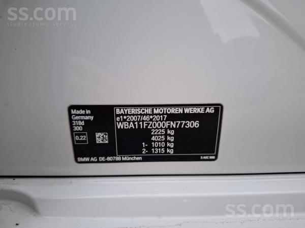 Balts BMW 318 2022 Rīga, ar dzinēja tilpumu 2.00 L un nobraukumu 156 tūkst. km par 25500 €, foto 5 vietnē AUTOMOTO.COM.LV