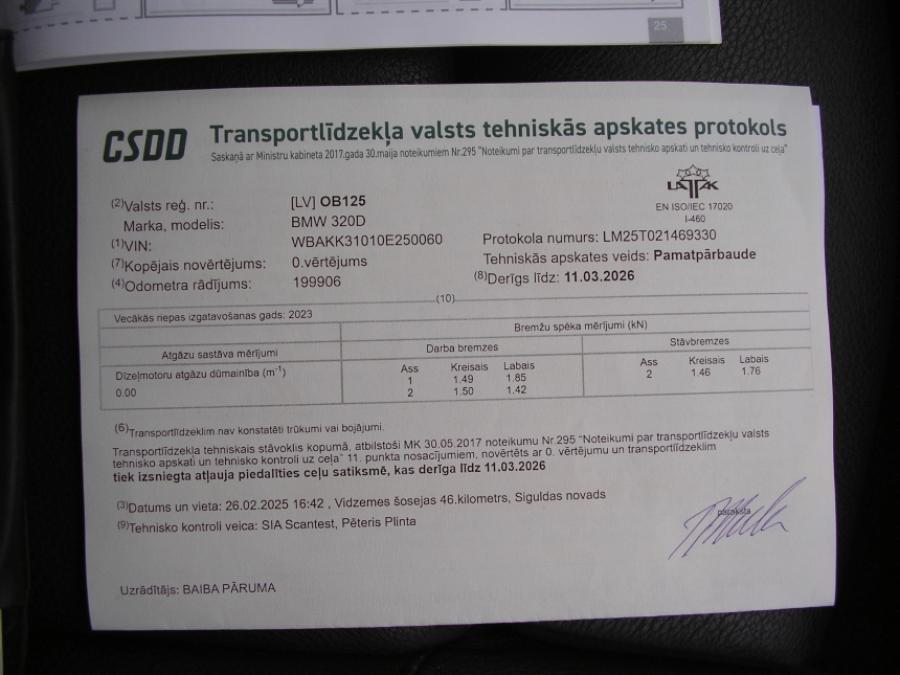 Black BMW 320 2010 in Riga, with an engine capacity of 2.00 L and mileage of 199 thousand km for 8990 €, photo 26 on AUTOMOTO.COM.LV