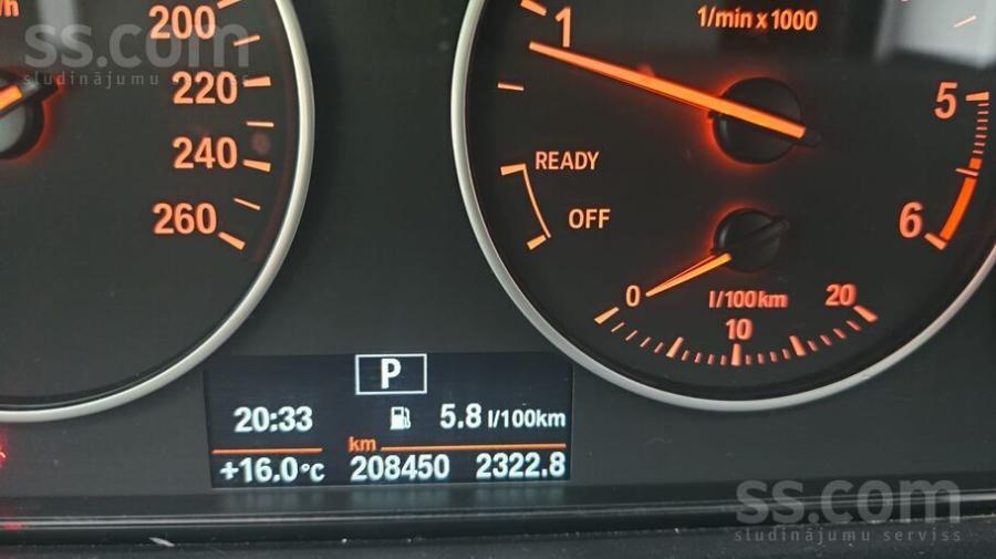 Black BMW 320 2016 in Riga, with an engine capacity of 2.00 L and mileage of 208 thousand km for 10100 €, photo 16 on AUTOMOTO.COM.LV