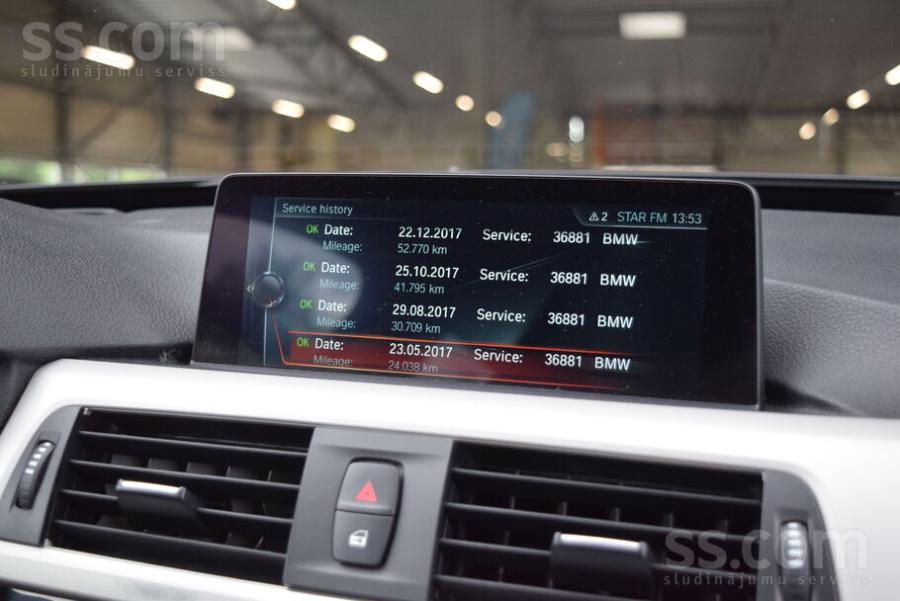 Black BMW 320 2017 in Riga, with an engine capacity of 2.00 L and mileage of 196 thousand km for 12500 €, photo 10 on AUTOMOTO.COM.LV