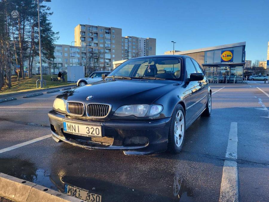 Black BMW 320 2002 in Vilnius, with an engine capacity of 2.00 L and mileage of 434 thousand km for 1700 €, photo 1 on AUTOMOTO.COM.LV