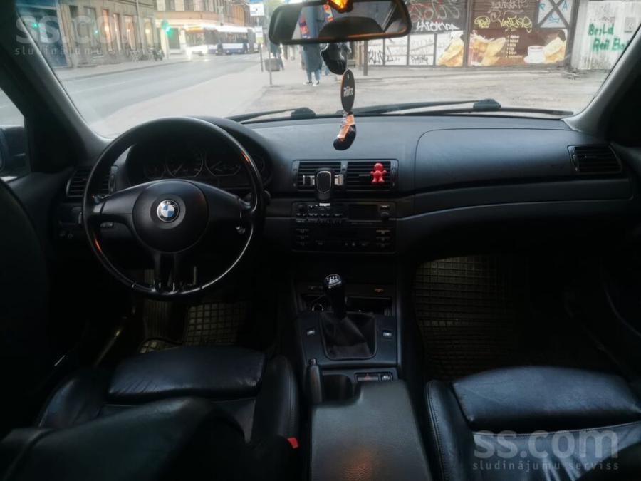 Black BMW 320 2002 in Riga, with an engine capacity of 2.00 L and mileage of 445 thousand km for 1500 €, photo 6 on AUTOMOTO.COM.LV
