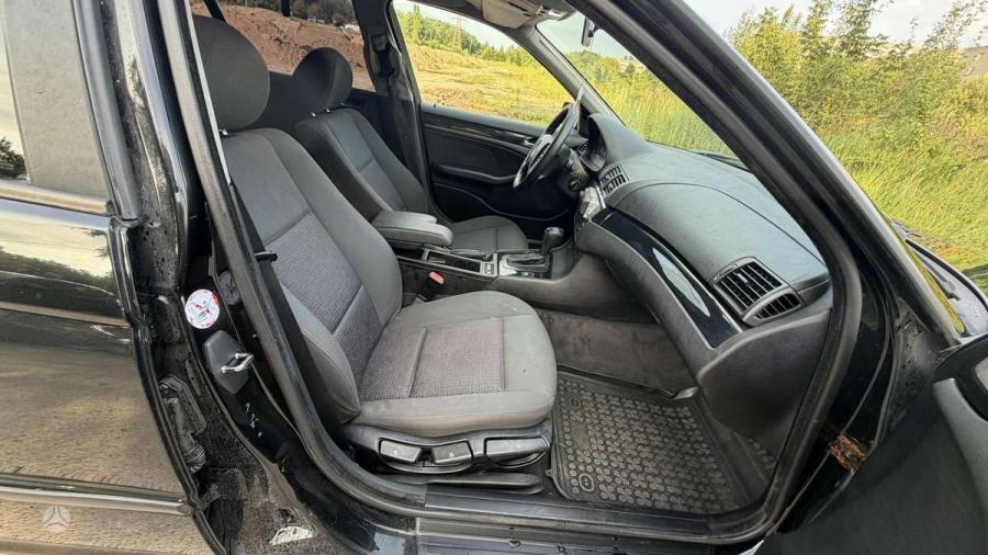 Black BMW 320 2002 in Vilnius, with an engine capacity of 2.00 L and mileage of 318 thousand km for 1550 €, photo 17 on AUTOMOTO.COM.LV
