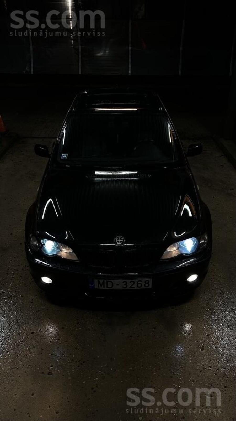 Black BMW 320 2003 in Riga, with an engine capacity of 2.00 L and mileage of 0 thousand km for 1400 €, photo 5 on AUTOMOTO.COM.LV
