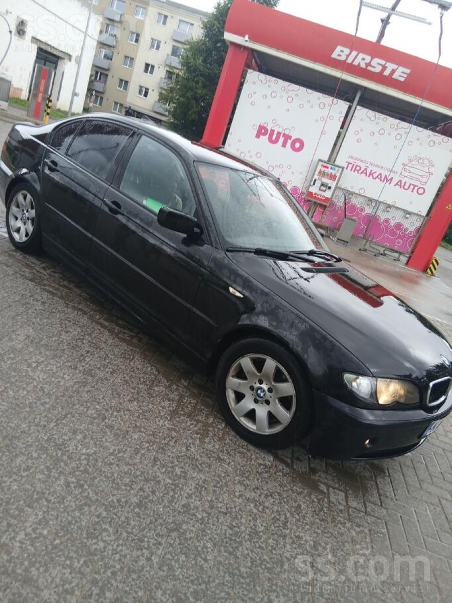 Black BMW 320 2003 in Saldus, with an engine capacity of 2.00 L and mileage of 319 thousand km for 1550 €, photo 1 on AUTOMOTO.COM.LV