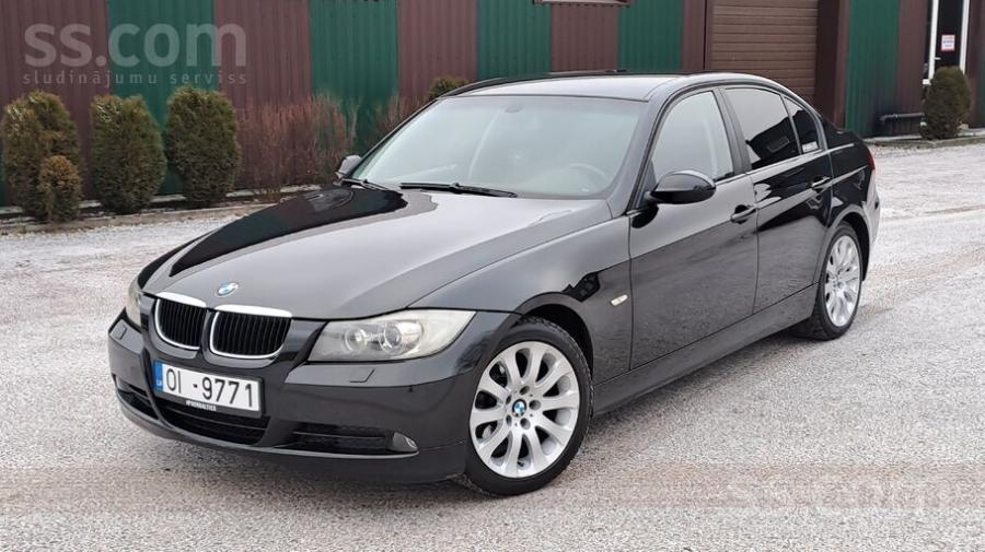 Black BMW 320 2007 in Jekabpils, with an engine capacity of 2.00 L and mileage of 208 thousand km for 3300 €, photo 1 on AUTOMOTO.COM.LV