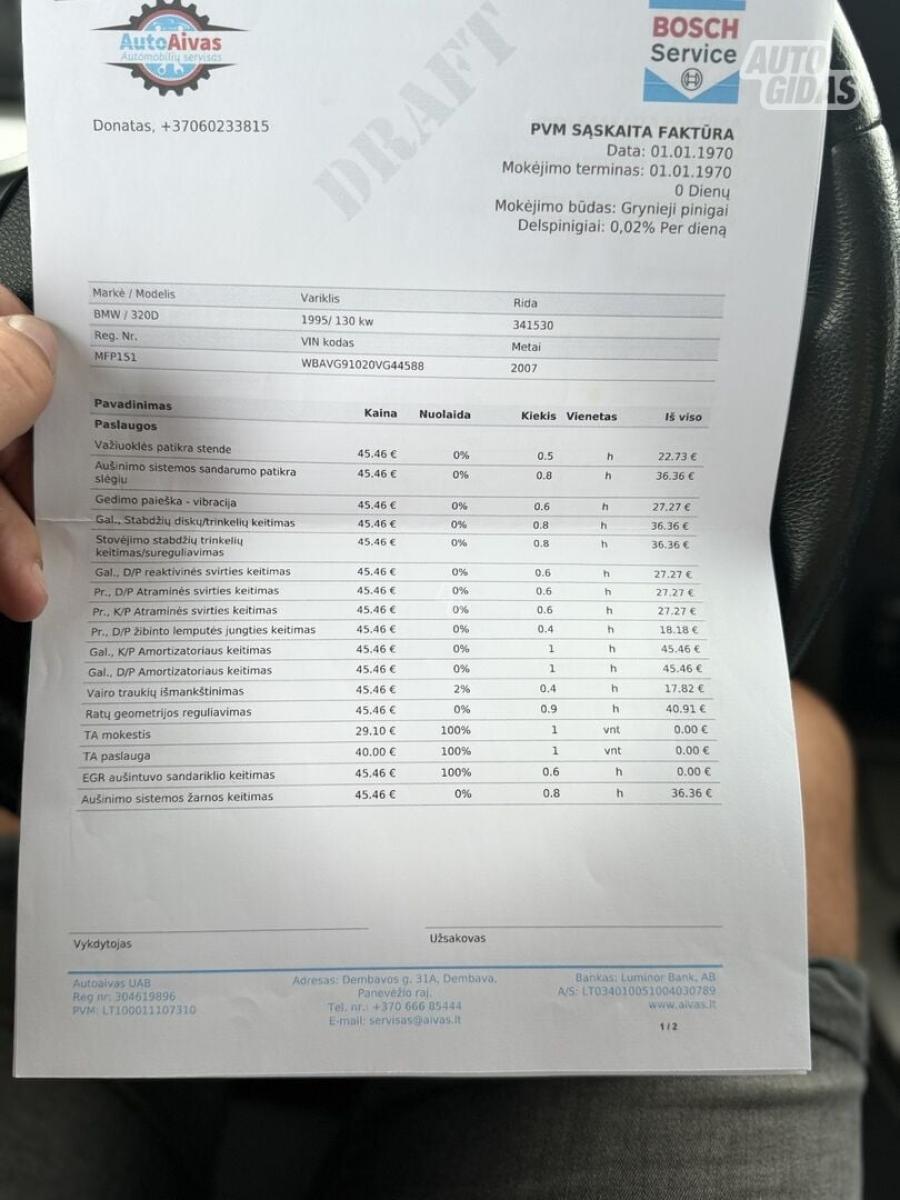 Черный БМВ 320 2008 в Каунас, объемом двигателя 2.00 л и пробегом 320 тыс. км за 2970 €, фото 21 на AUTOMOTO.COM.LV