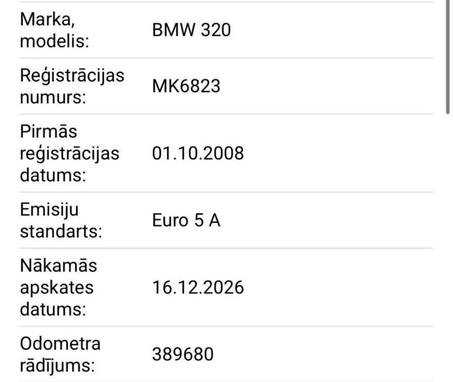 Melns BMW 320 2008 Rīga, ar dzinēja tilpumu 2.00 L un nobraukumu 390 tūkst. km par 5390 €, foto 27 vietnē AUTOMOTO.COM.LV