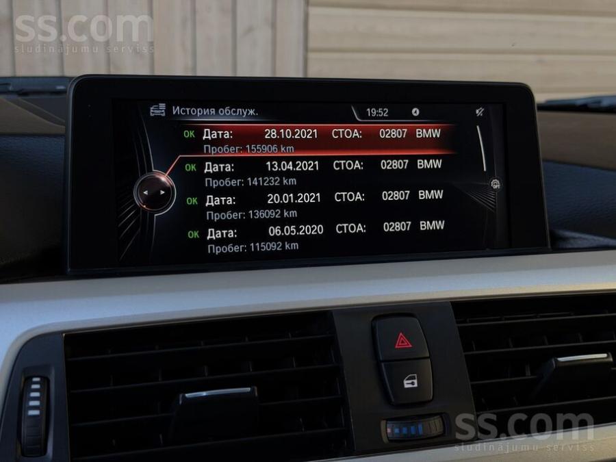 Black BMW 320 2016 in Jelgava, with an engine capacity of 2.00 L and mileage of 197 thousand km for 16990 €, photo 31 on AUTOMOTO.COM.LV