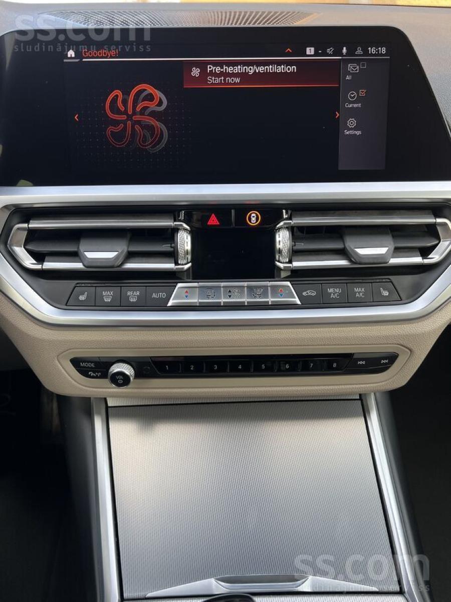 Black BMW 320 2019 in Riga, with an engine capacity of 2.00 L and mileage of 128 thousand km for 26400 €, photo 17 on AUTOMOTO.COM.LV