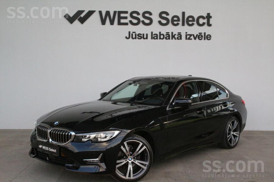 Black BMW 320 2021 in Riga, with an engine capacity of 2.00 L and mileage of 87 thousand km for 28200 €, photo 1 on AUTOMOTO.COM.LV