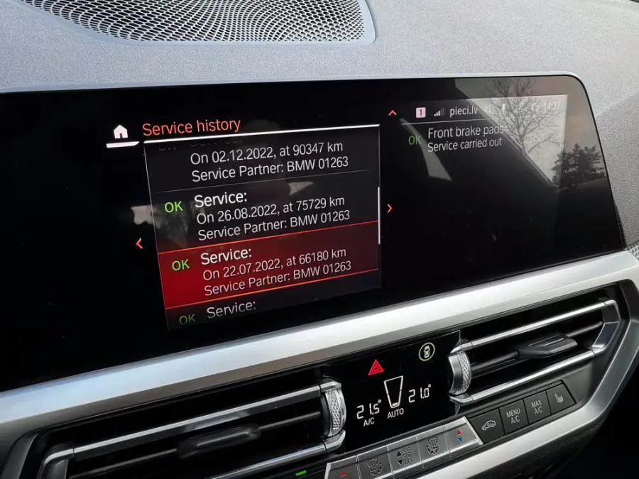 Black BMW 320 2021 in Riga, with an engine capacity of 2.00 L and mileage of 167 thousand km for 20500 €, photo 27 on AUTOMOTO.COM.LV