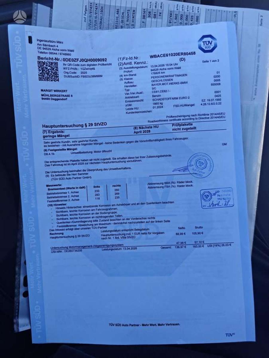 Черный БМВ 320 1996 в Алитус, объемом двигателя 1.99 л и пробегом 172 тыс. км за 2500 €, фото 20 на AUTOMOTO.COM.LV