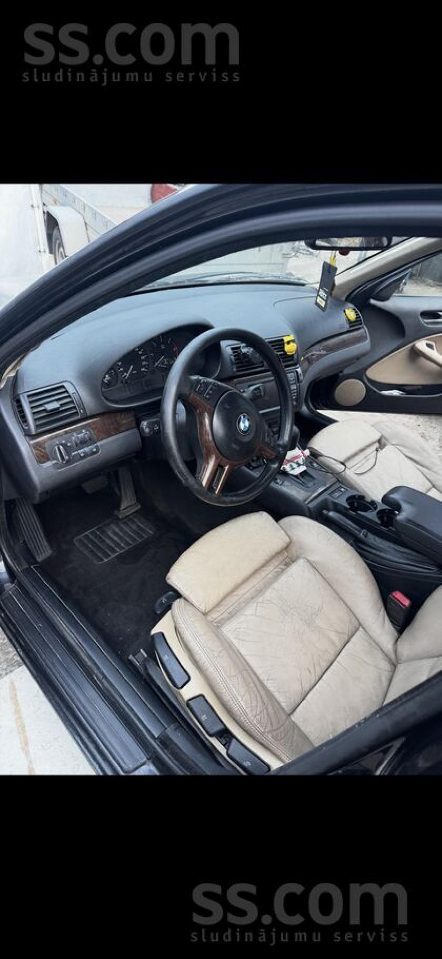 Black BMW 320 2003 in Riga, with an engine capacity of 2.00 L and mileage of 376 thousand km for 1800 €, photo 4 on AUTOMOTO.COM.LV