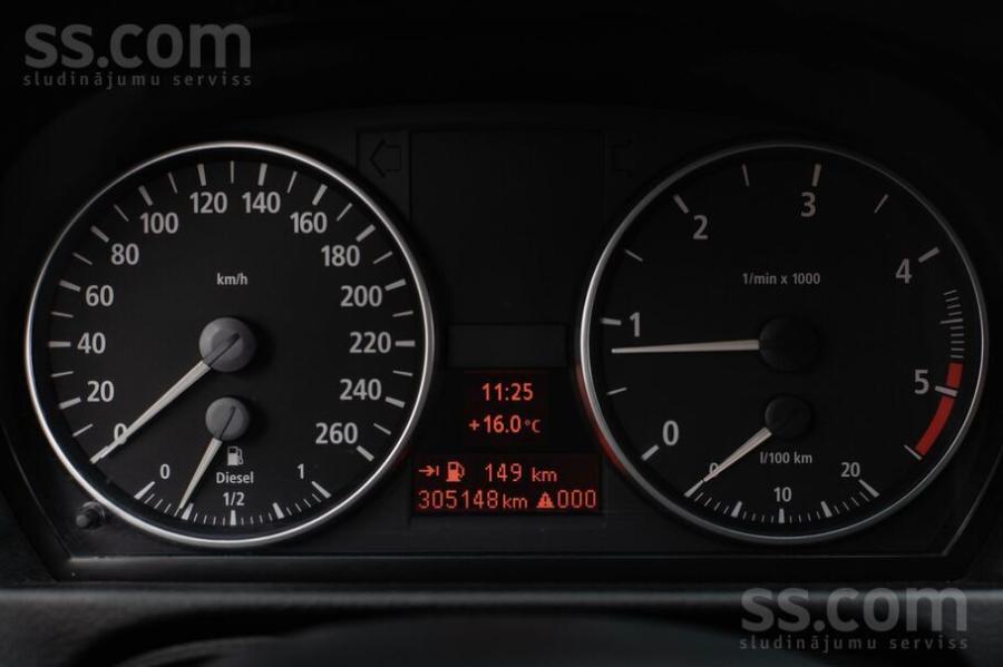 Black BMW 320 2006 in Riga, with an engine capacity of 2.00 L and mileage of 305 thousand km for 4490 €, photo 16 on AUTOMOTO.COM.LV