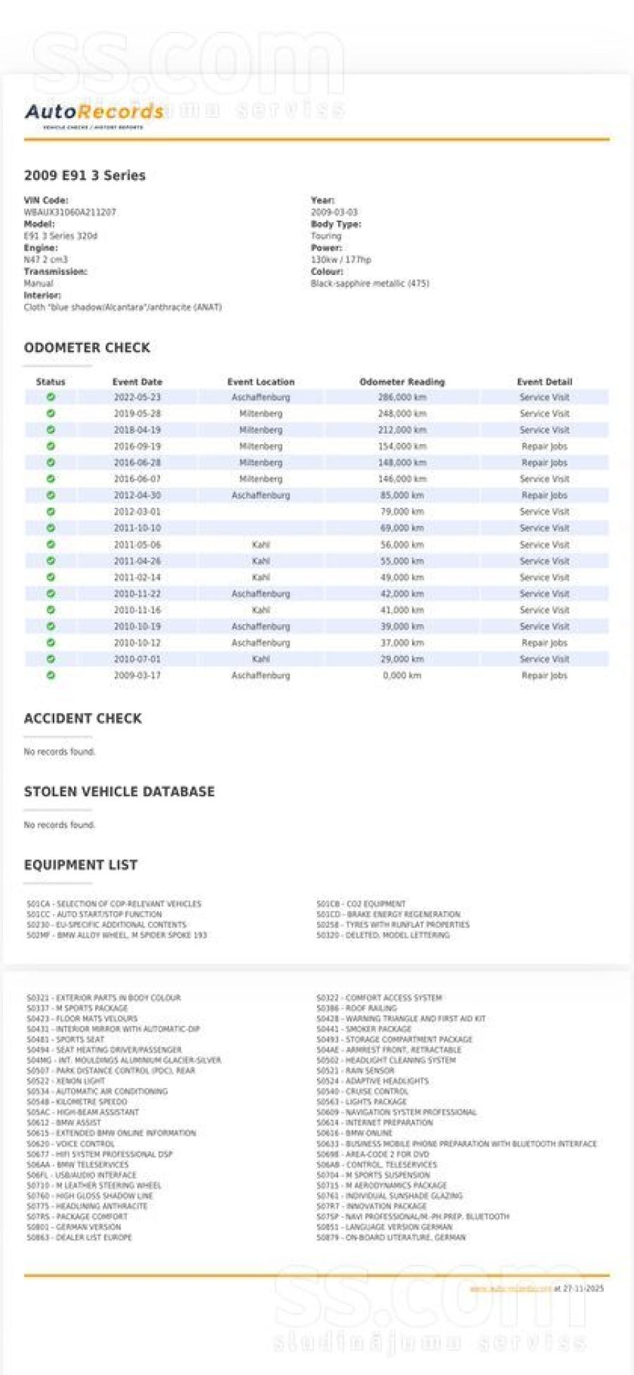 Black BMW 320 2009 in Riga, with an engine capacity of 2.00 L and mileage of 287 thousand km for 6350 €, photo 20 on AUTOMOTO.COM.LV